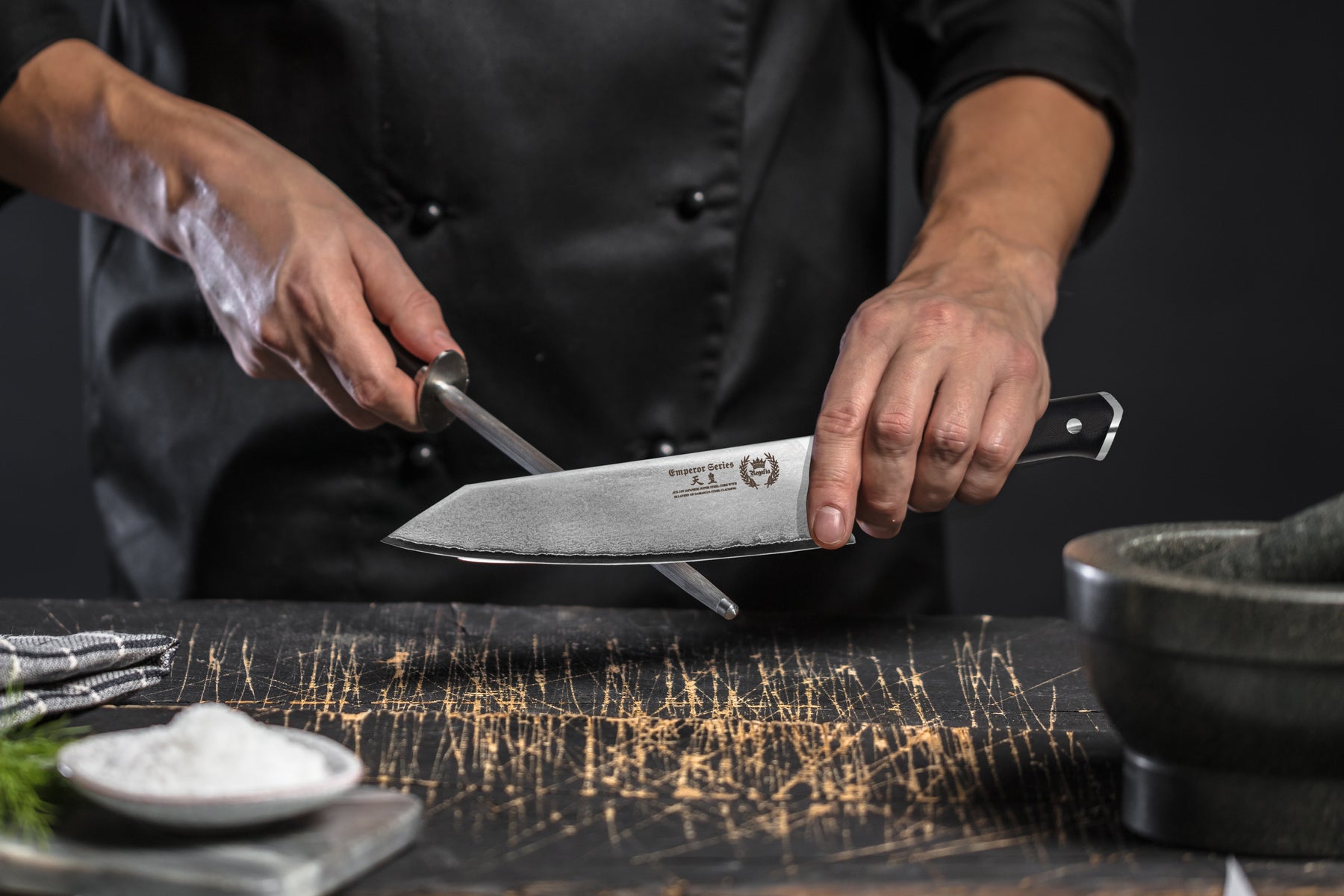 Regalia Emperor Series 7” Santoku Knife w/ Scalloped Edge AUS10V Japan ...